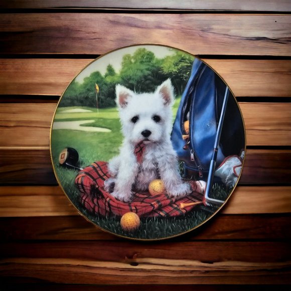 Hamilton | Wall Decor | Hole In One Plate By Jim Lamb Good Sports Puppy ...
